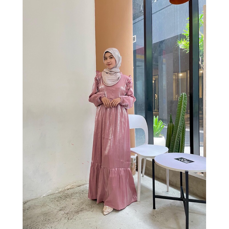 Jual ANNA DRESS SHIMMER/DRESS SILK SHIMMER/GAMIS SHIMER SILK | Shopee ...