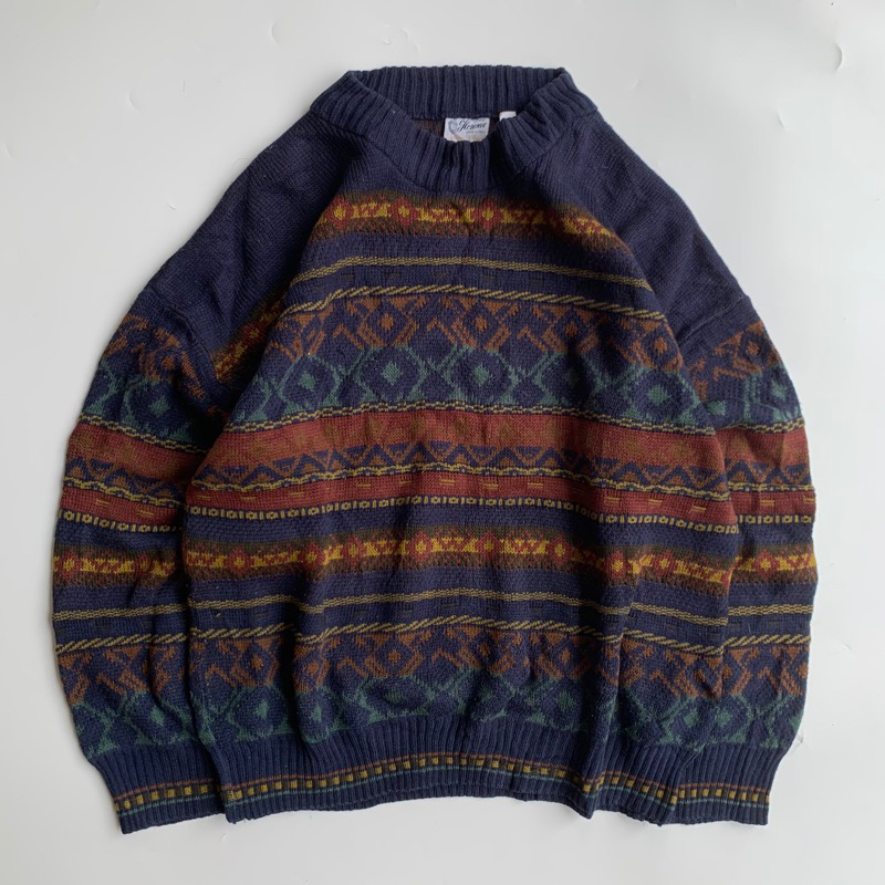 Jual KNITWEAR CARDIGAN VINTAGE 3D PATTERN/SWEATER RAJUT/SWEATER MOTIF ...