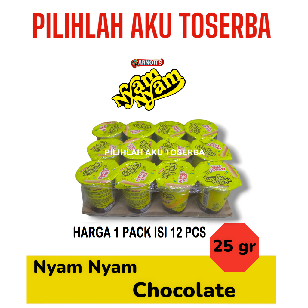 Jual Arnotts Nyam Nyam Fantasy Stick Chocolate 25 Gram Harga 12