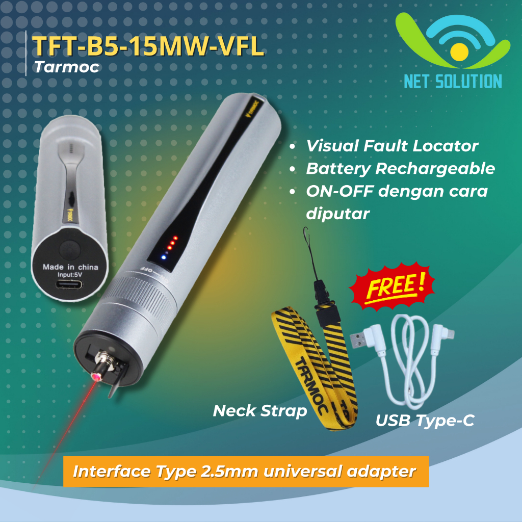 Jual Tarmoc TFT-B5-15MW-VFL | Rechargeable Visual Fault Locator Laser ...