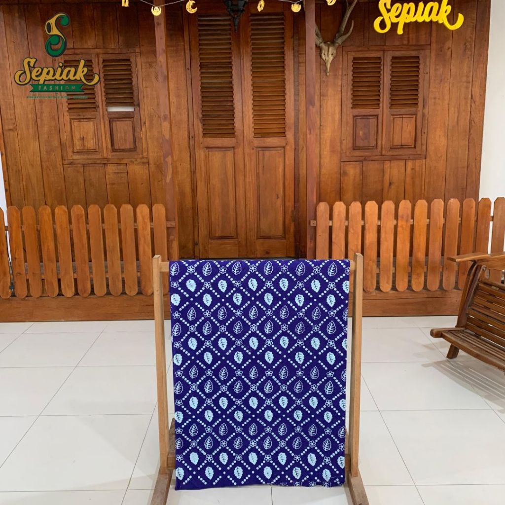 Jual SEPIAK BELITONG KAIN BATIK KOMBINASI CAP MOTIF DAUN SIMPOR KECIL ...