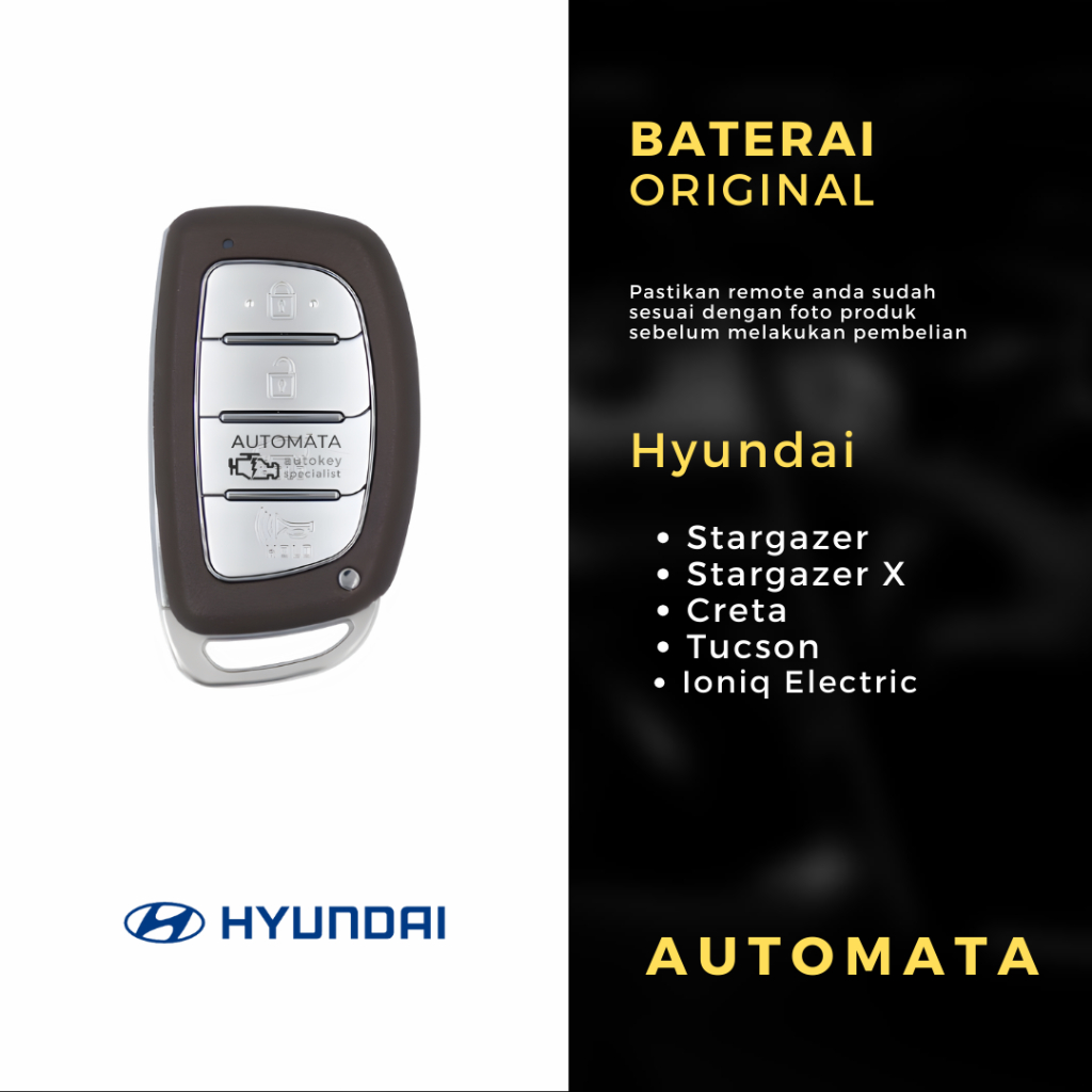 Jual Baterai Remote Kunci Keyless Smartkey Hyundai Creta Stargazer ...