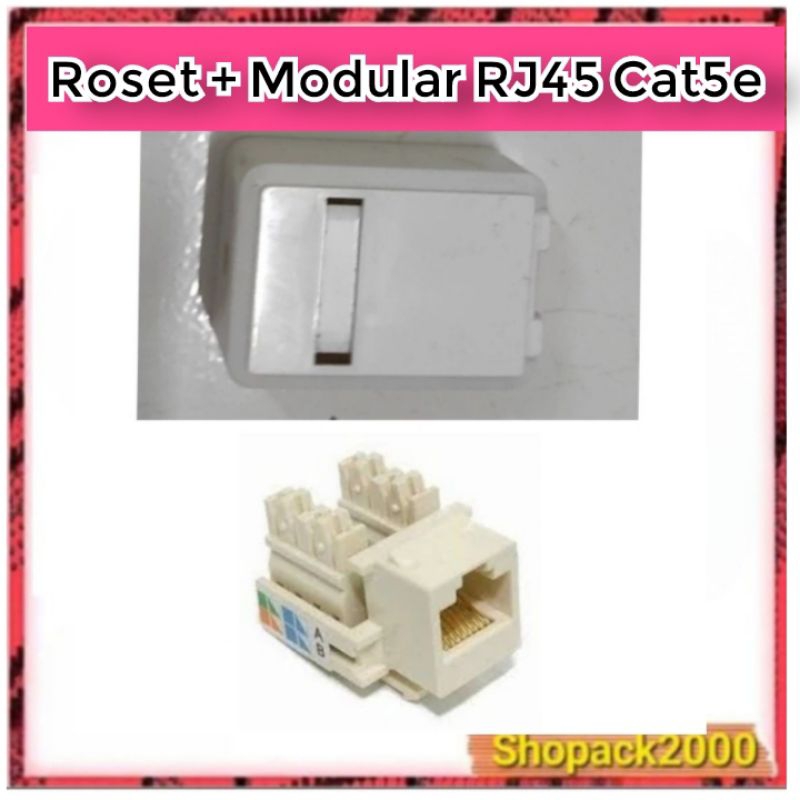 Jual Roset RJ45 cat5e UTP+Modular RJ45 Cat5 | Shopee Indonesia