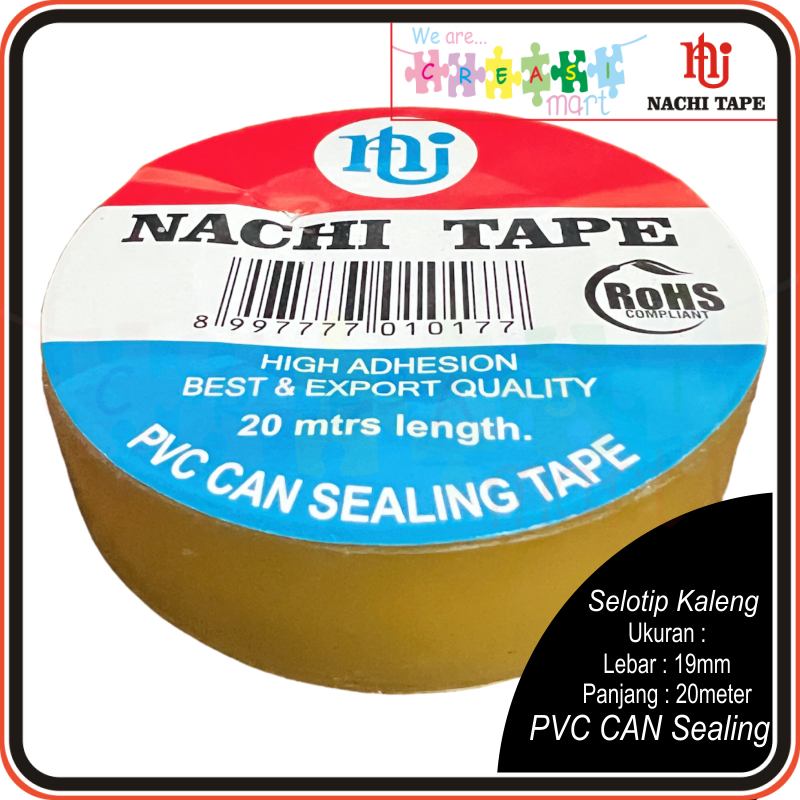 Jual Selotip Kaleng Nachi PVC Can Sealing Lebar 19mm Panjang 20meter ...