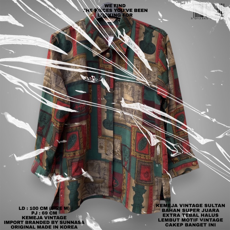Jual KEMEJA VINTAGE SULTAN/RETRO KEMEJA/BKK KEMEJA/OVERSIZE KEMEJA ...