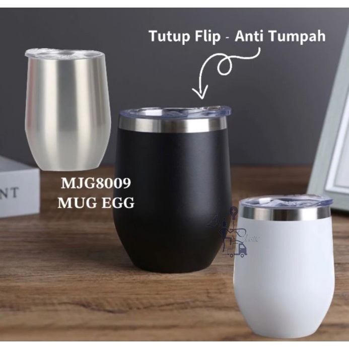 Jual MUG EGG Gelas Kopi Panas Dingin 380ml Bulat Stainless Vacuum ...