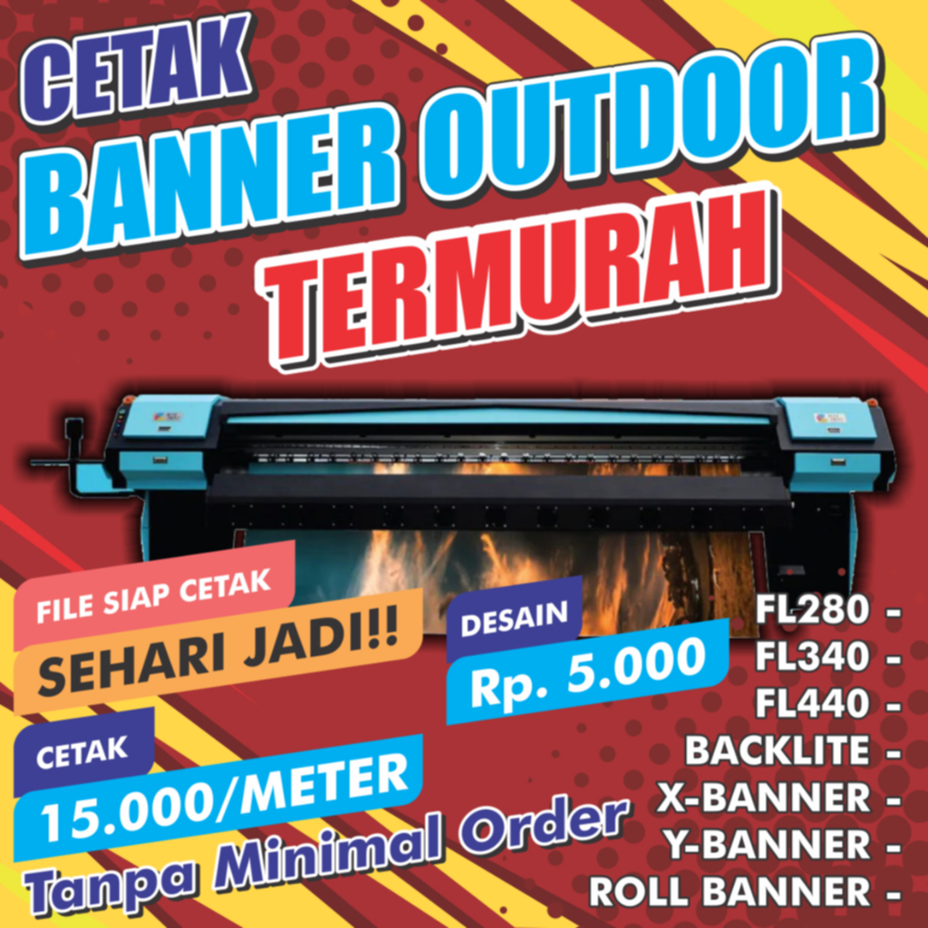 Jual Cetak Banner Digital Print Outdoor / Print Spanduk Custom Murah Baliho Frontlite Backdrop ...