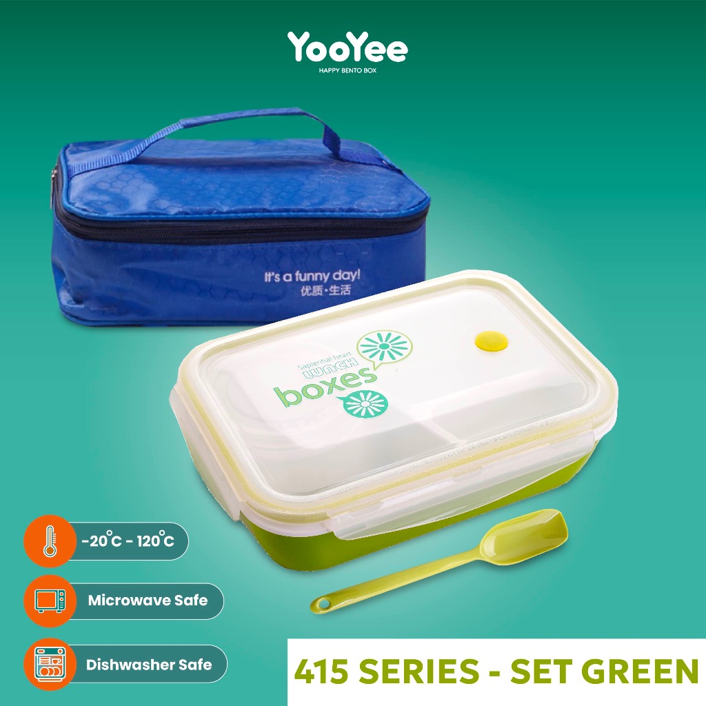 Jual Yooyee 415 Kotak Makan 4 sekat dengan mangkok sup | Shopee Indonesia