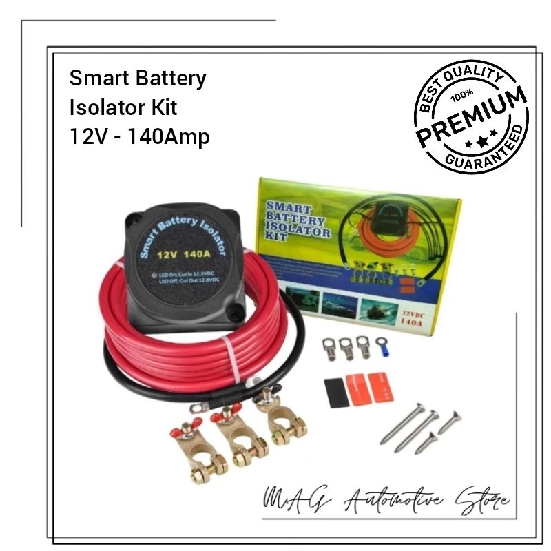 Jual Kit Smart Dual Battery Isolator 12V 140A Wiring Cable Kit | Shopee ...