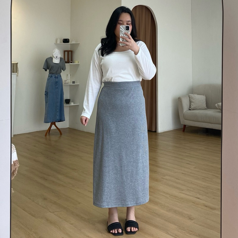 Jual Arin Skirt - Rok Knit - Rok Knit Maxi - Rok Knit Midi - Knit Skrit ...