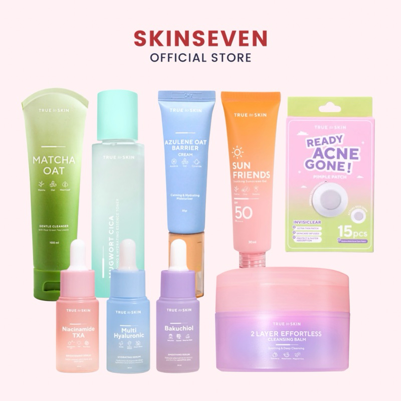 Jual TRUE TO SKIN • Matcha Oat Cleanser Acne Patch Moisturizer ...