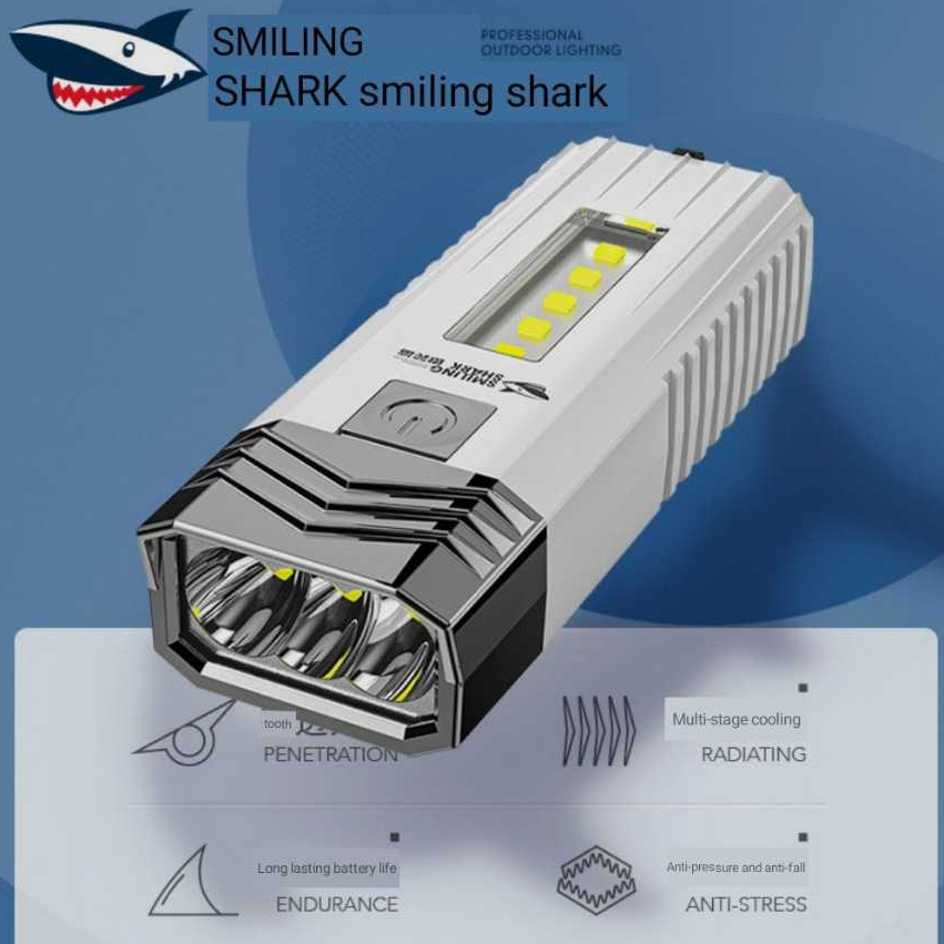 Jual SENTER LED 3 MATA SMILING SHARK SD-0701 - MULTIFUNGSI - BISA JADI ...