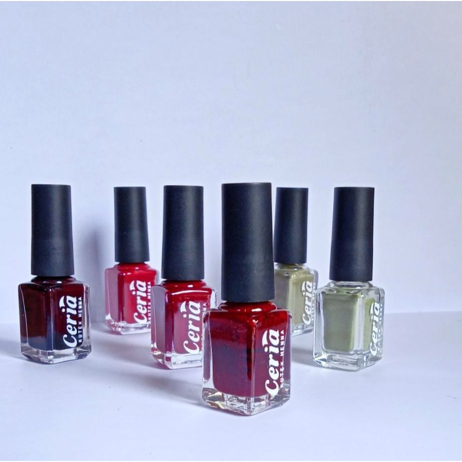 Jual (Ready)Ceria Henna Kutex kuku Halal Merah Orange Maroon Hitam ...