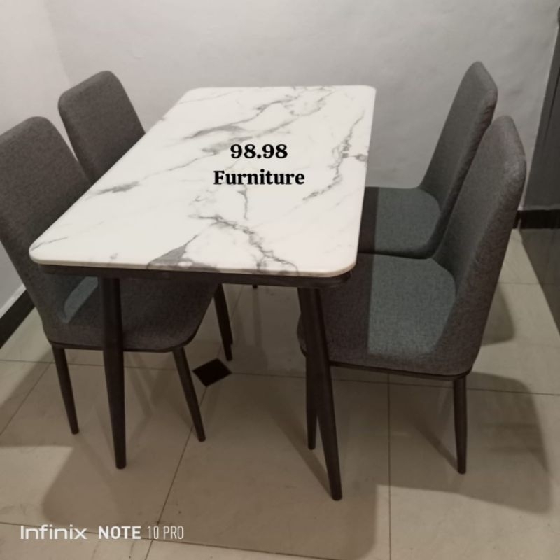 Jual Importa Dinning Table Marmer Import - Meja Makan Fullset 4 kursi ...