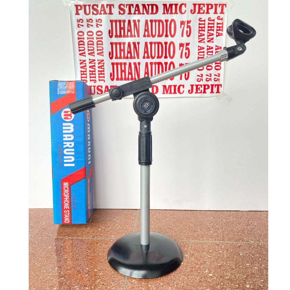 Jual Stand Mic Pendek Kaki Besi Bulat WARNA SILVER GLOSY | Shopee Indonesia
