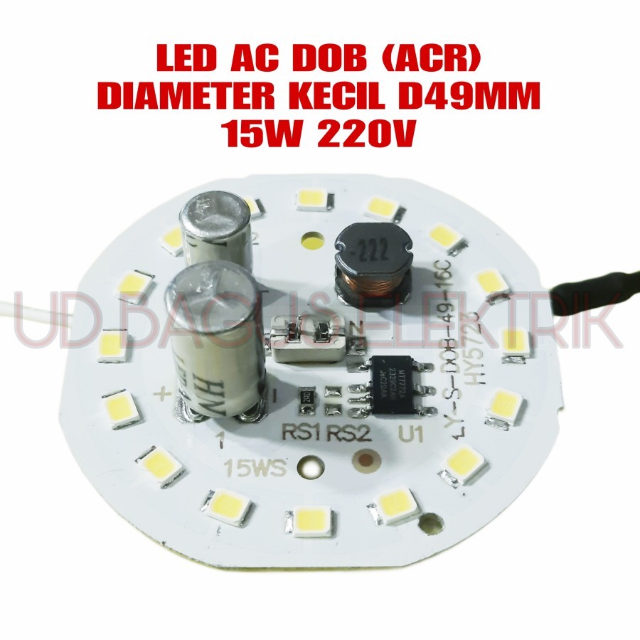 Jual PCB LED AC 15W NEW 220V DOB (ACR) UKURAN PCB KECIL DIAMETER 49MM ...
