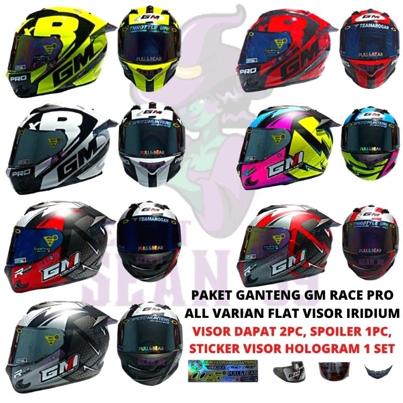 Jual PAKET GANTENG HELM GM RACE PRO ZR650 | FLASH | SOLID ALL WARNA ...
