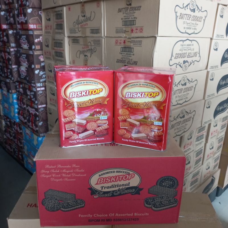 Jual Biskitop asorted tradisional segi 1500 gram 1 dus isi 6 kaleng ...