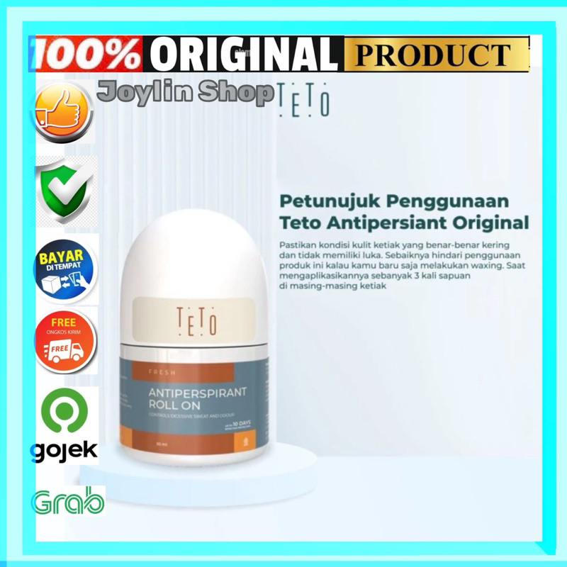 Jual Teto Antiperspirant Deodorant Roll On 30ml FRESH BPOM MUI | Shopee ...
