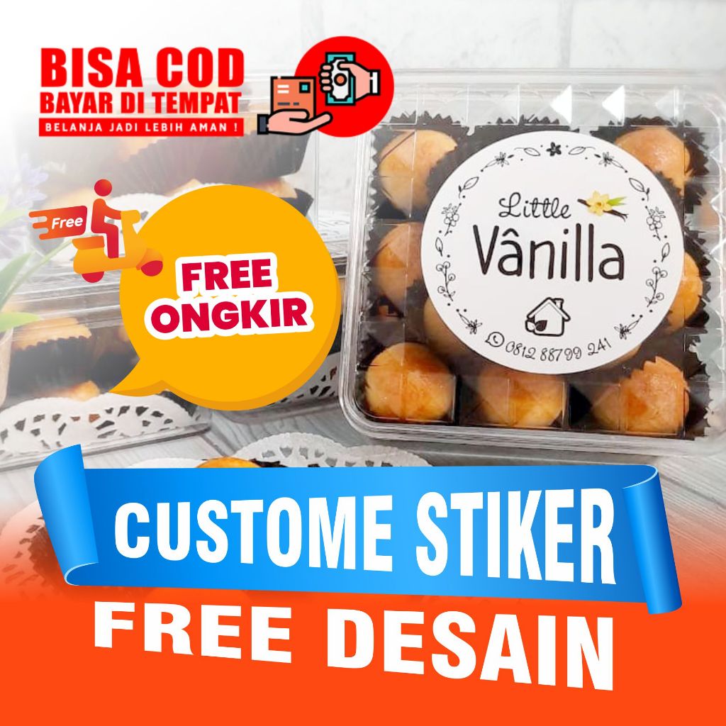 Jual Stiker kue lebaran custome free desain | Shopee Indonesia