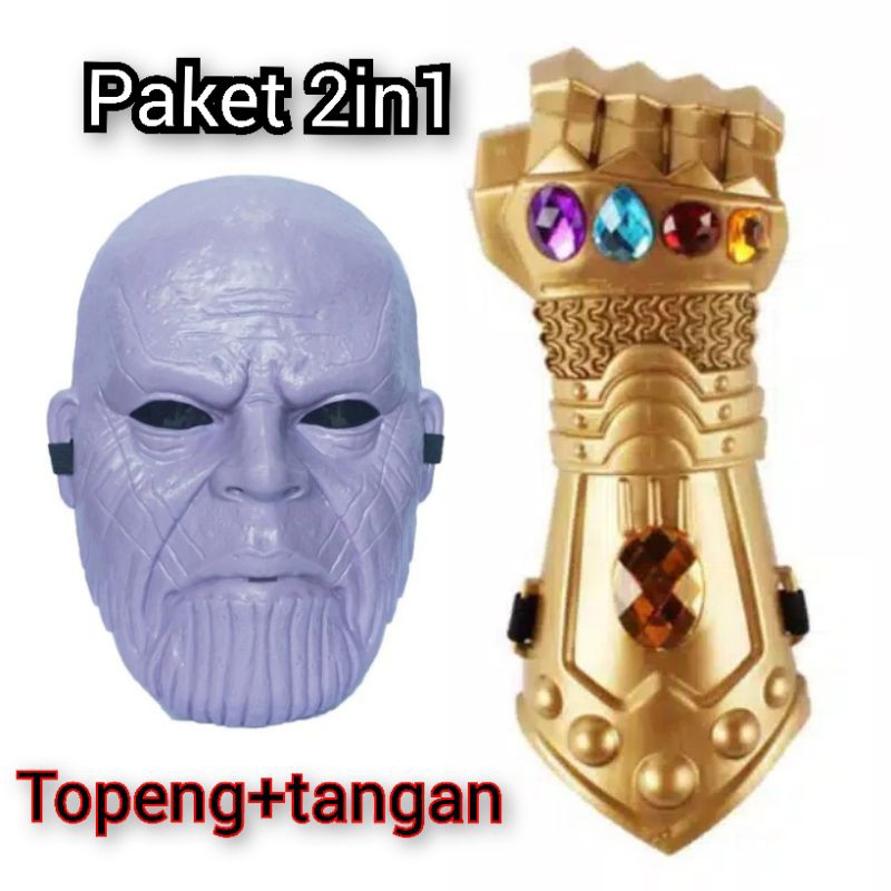 Jual paket topeng tanos 2in1 topeng+tangan tanos the avengers the war ...