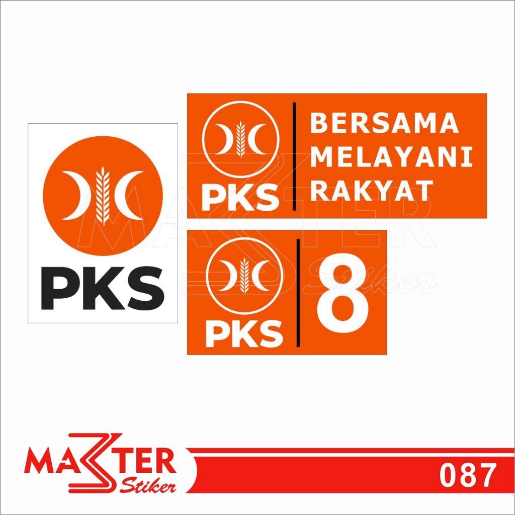 Jual 087 - Stiker Logo Partai PKS, Sticker Vinyl, Premium, Tahan Air ...
