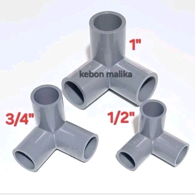Jual Elbow keni cabang 3 fitting sambungan pipa pvc three way side tee sudut SCG 1/2 3/4 1 inch ...