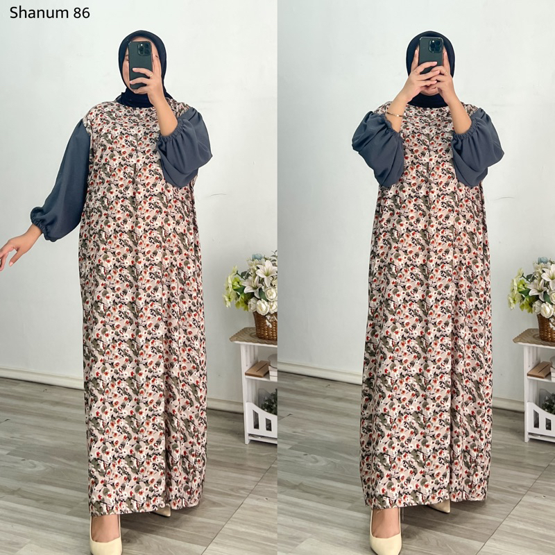 Jual SHANUM DRESS / Gamis Rayon Kombinasi / Gamis Rayon Motif Busui ...