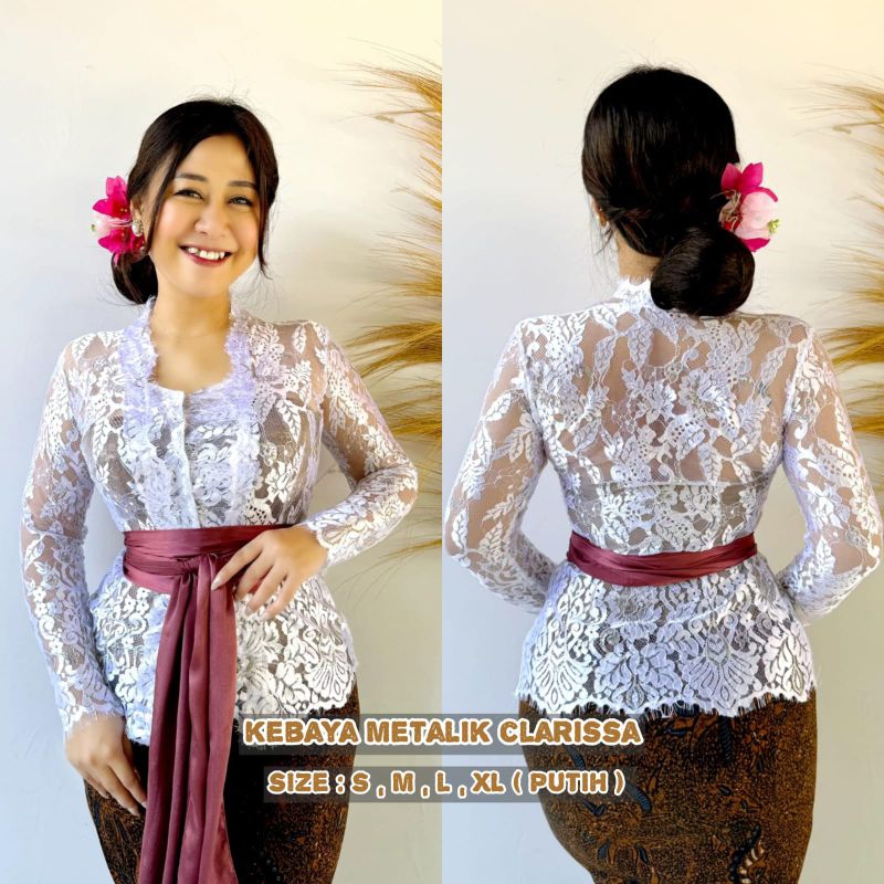 Jual kebaya bali brokat Semi France Metalic Ori | Shopee Indonesia