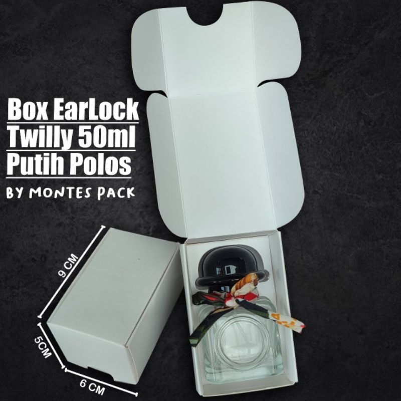 Jual BOX EARLOCK | untuk botol Twilly 50ml | hardbox parfum Putih Hitam | Shopee Indonesia