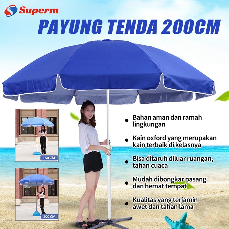 Jual Payung Tenda 200CM / Payung Pantai 180CM / Payung Taman Cafe Bazaar Parasol Anti UV Anti ...