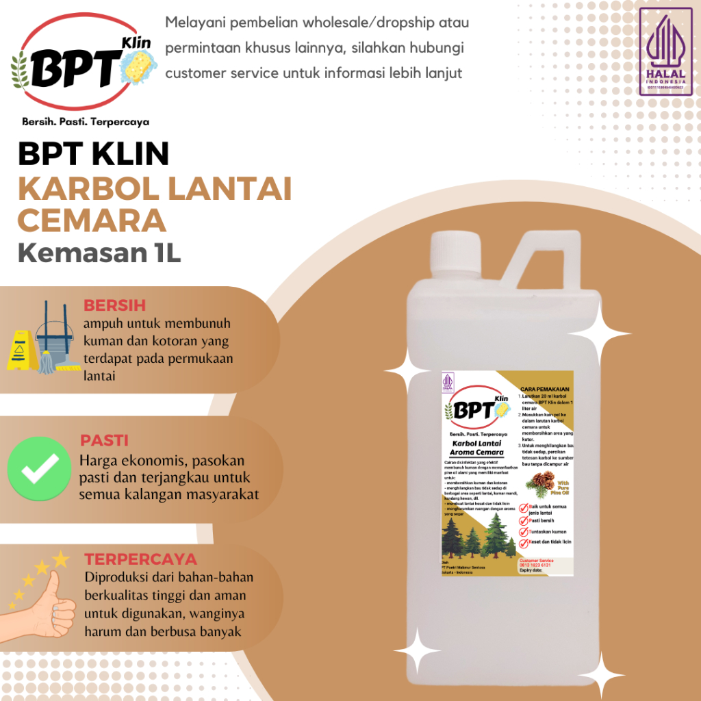 Jual BPTKlin Karbol Lantai/carbol lantai/cemara/sabun lantai/karbol ...