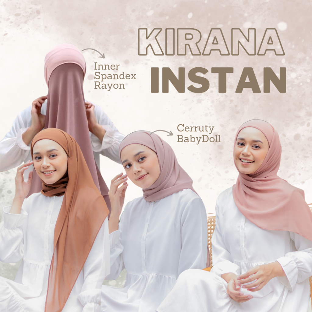 Jual deav hijab | Kirana Instant | Hijab Segi Empat Inner Instan 2in1 ceruty babydoll Premium ...