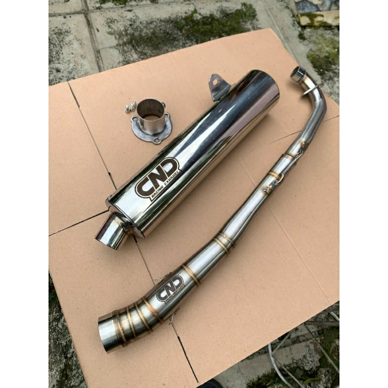 Jual Knalpot standar racing stainless CND fullset leheran Supra125 ...