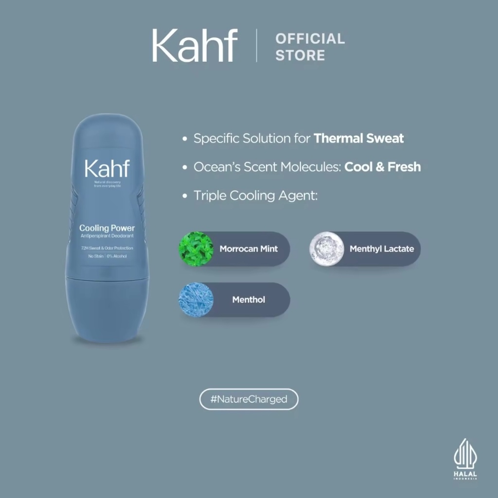 Jual Kahf Antiperspirant Deodorant Roll On 45ml | Kahf Soothing ...