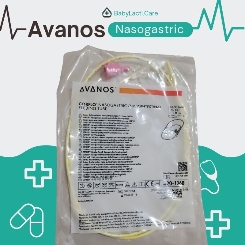 Jual Avanos NGT Nasogastric Tube FR 8 | Silikon 3 bulan Selang Sonde ...
