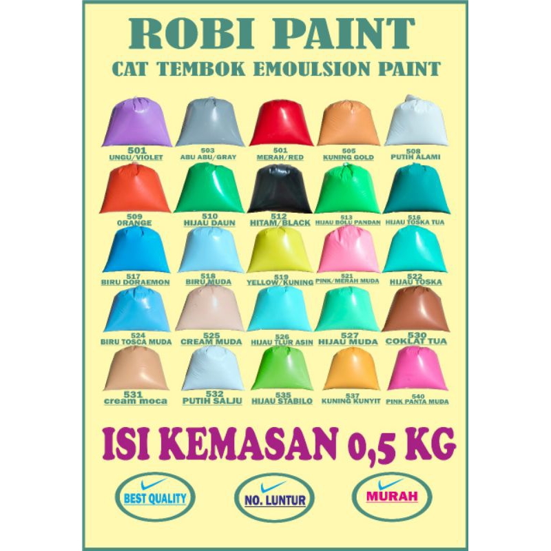 Jual CAT TEMBOK KILOAN ISI KEMASAN 0,5KG MURAH BERKUALITAS | Shopee ...