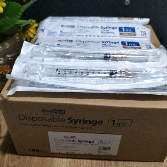 Jual Spuit 1cc /Syringe 1 ml /Jarum Suntik 1cc One Med | Shopee Indonesia