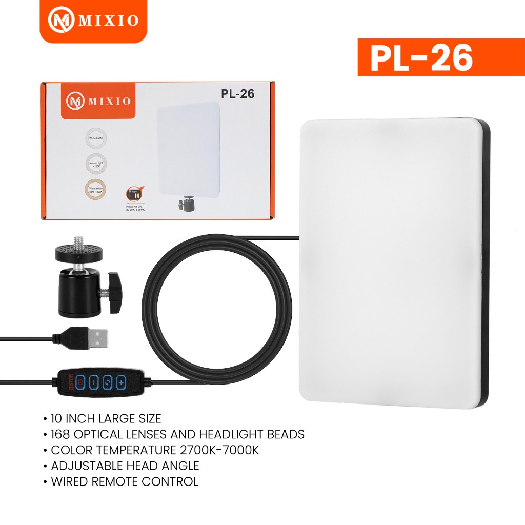 Jual MIXIO PL26 Lampu Foto LED Video Light LIVE STREAMING Ringlight ...