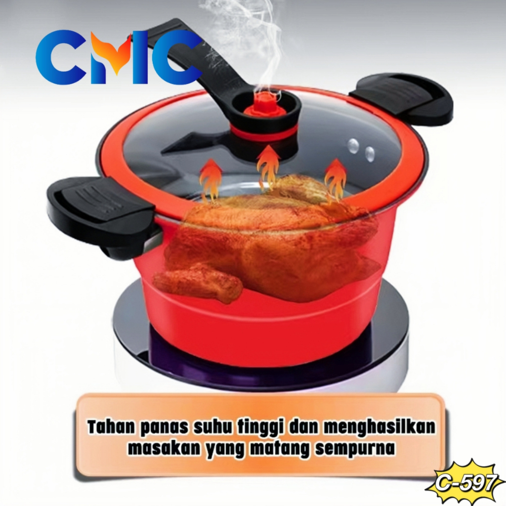 Jual CMC[C-597]Panci Presto Teflon Totipotent Micro Pressure Cooker Pot 3.5L Anti Lengket ...