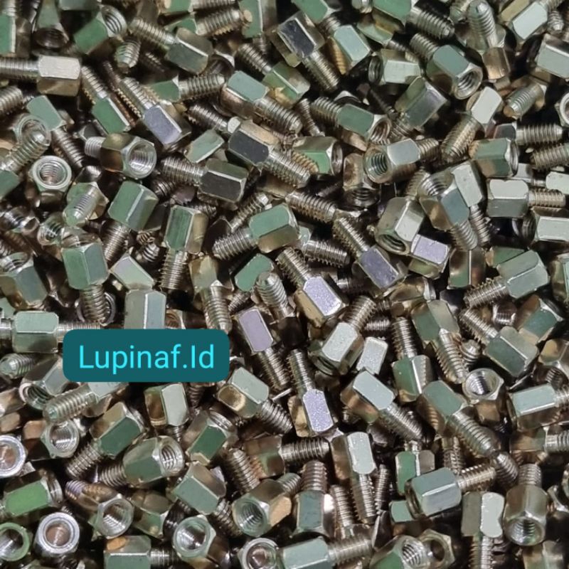 Jual SPICER 0.5CM 0,5CM KAKI PCB SPACER GOLD M3 + BAUT MUR | Shopee Indonesia