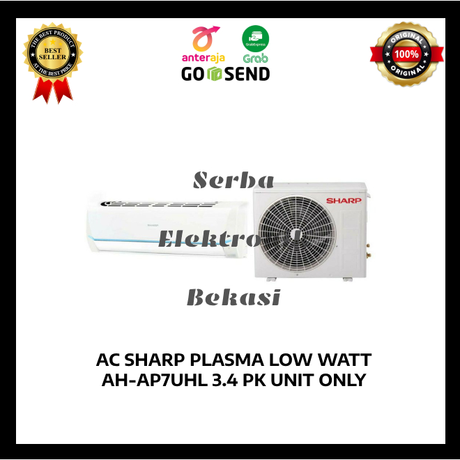 Jual AC SHARP PLASMA LOW WATT AH-AP7UHL 3.4 PK UNIT ONLY | Shopee Indonesia