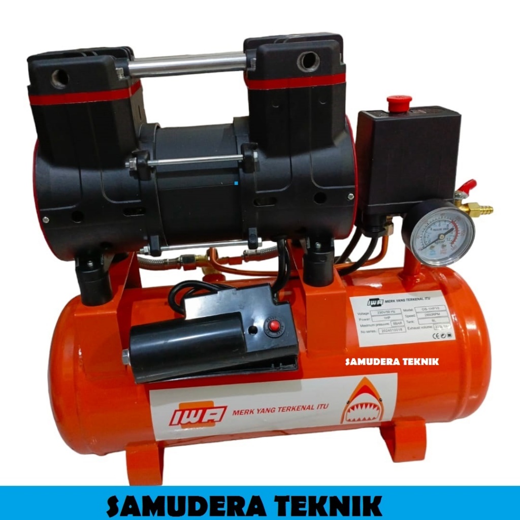 Jual Kompresor Angin SILENT 1 HP 10 Liter Oilless Air Compressor Oiless ...