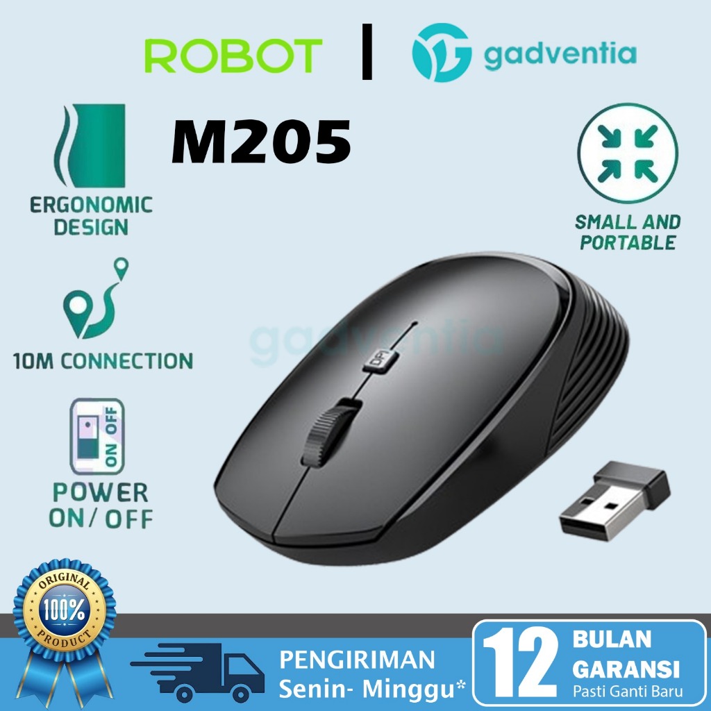 Jual Robot M205 M510 Mouse Metal UGREEN Mouse Wireless Silent Button ...
