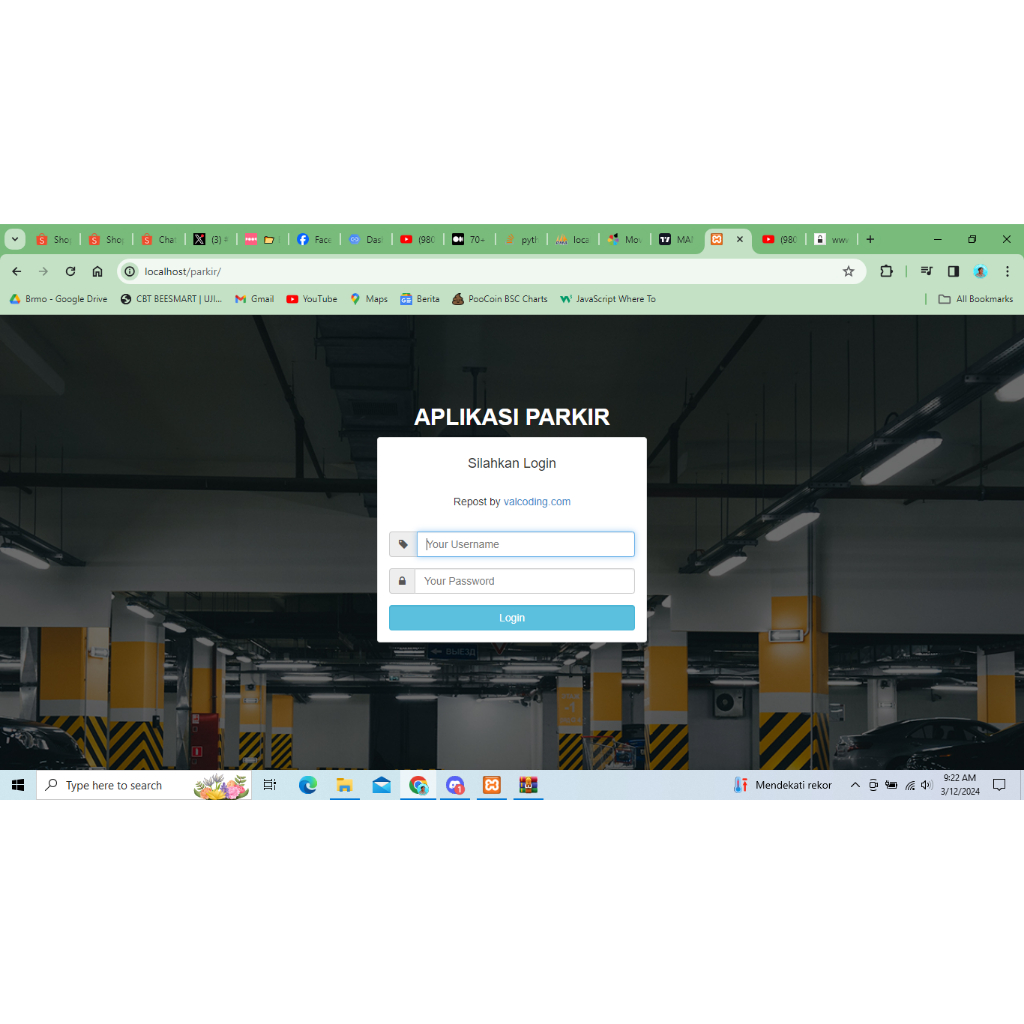 Jual Sistem Informasi Parkir Berbasis Web (PHP Native) | Shopee Indonesia
