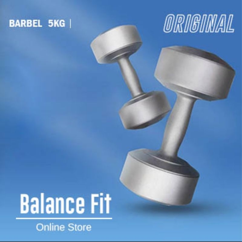 Jual BARBEL ANGKAT BEBAN 5 KG / Dumbel 5 KG OLAHRAGA ABU ABU ( 1 satuan ...