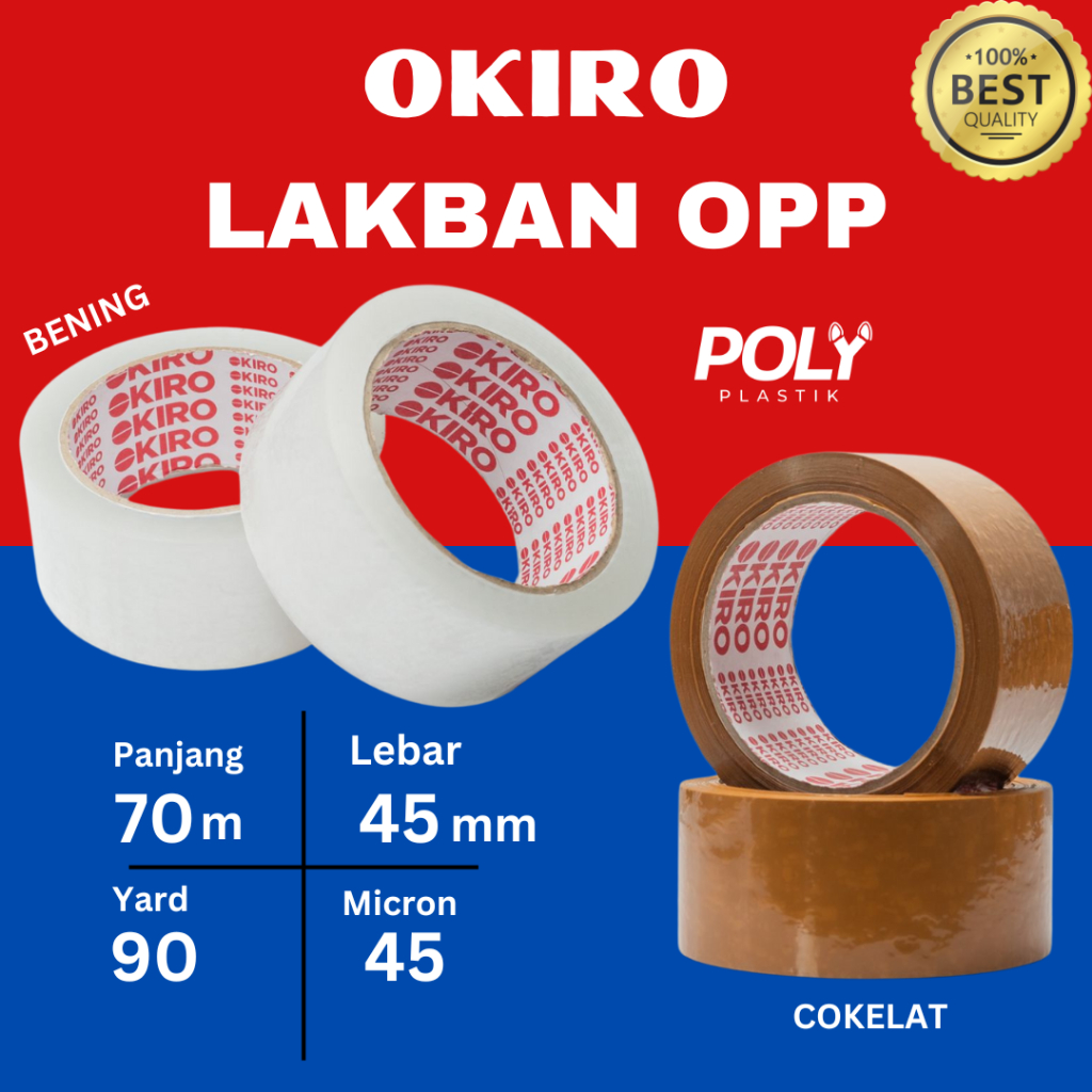 Jual Lakban Bening/Coklat Okiro 90yard | Shopee Indonesia