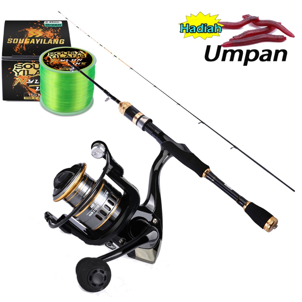 Jual Sougayilang joran pancing udang 1.2m 2 bagian gagang pancing kayu ...