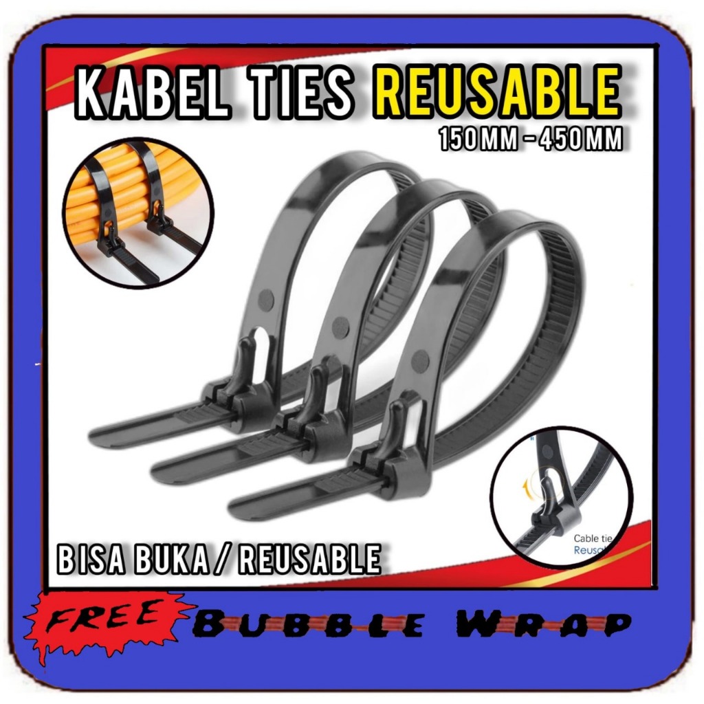 Jual Kabel Tis bisa Buka Pasang di Pakai Ulang / Kabel Ties Zip Cable Tie Ties Cable Organizer ...