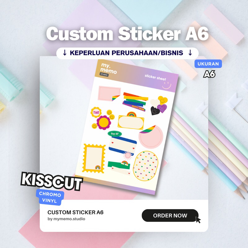 Jual CUSTOM STIKER A6 KISSCUT CHROMO VINYL with my.memostudio / CETAK ...